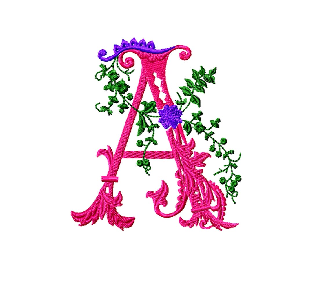Peronalized Monogram Machine Embroidery Design. the Letter A Digitized ...
