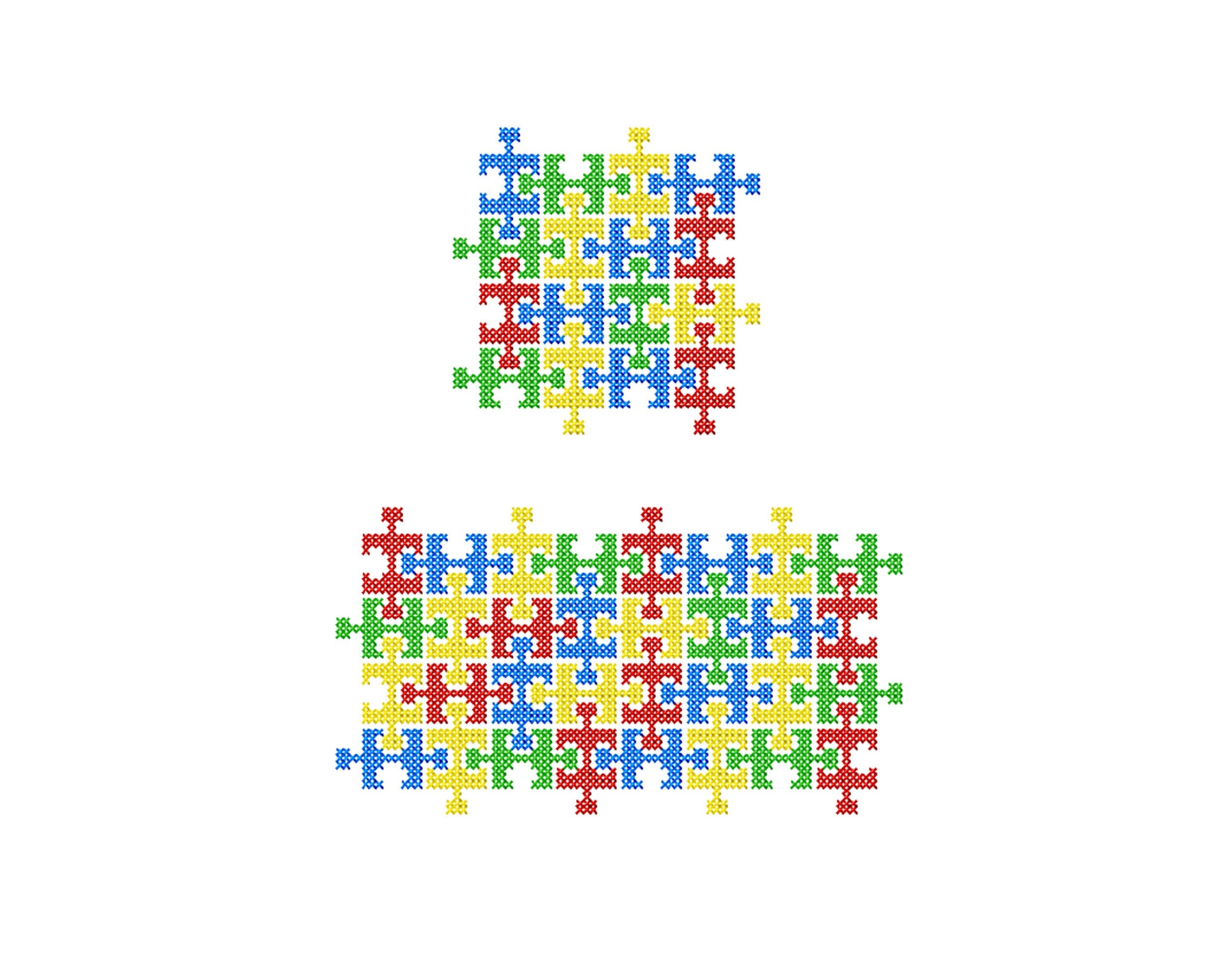 Border Machine Embroidery design Puzzle cross stitch pattern. | Etsy