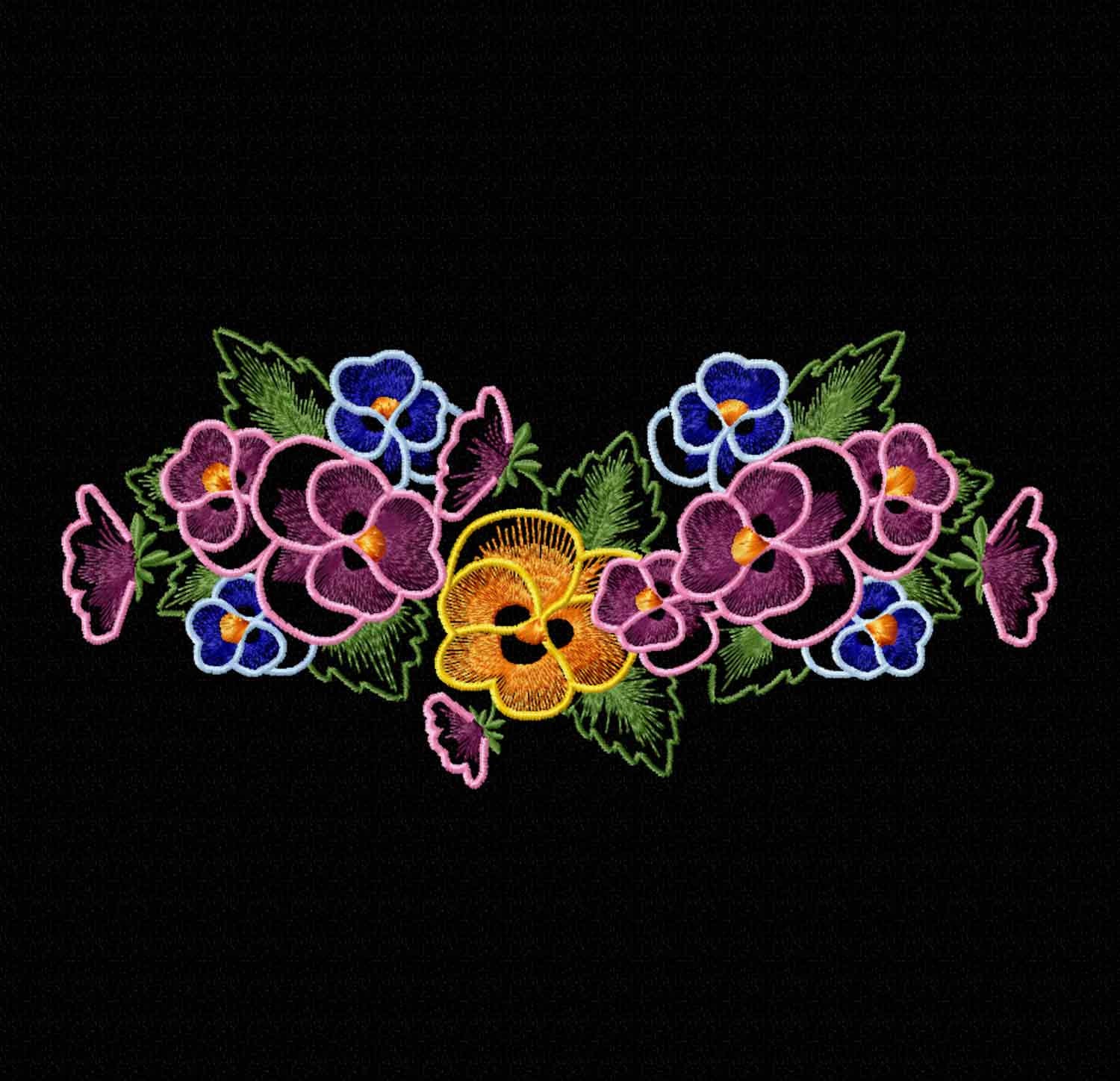 Flowers Machine Embroidery Design. - Etsy