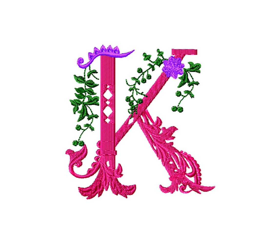 Font Machine Embroidery Design Monogram Pattern. the Letter K | Etsy