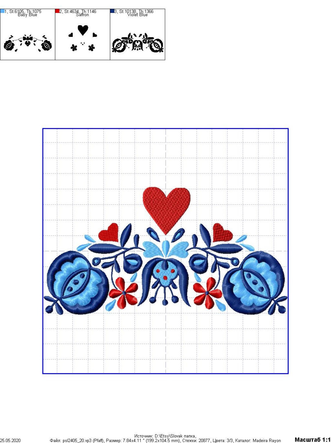 Floral Machine Embroidery Design Folk Pattern. Floral Ornament - Etsy