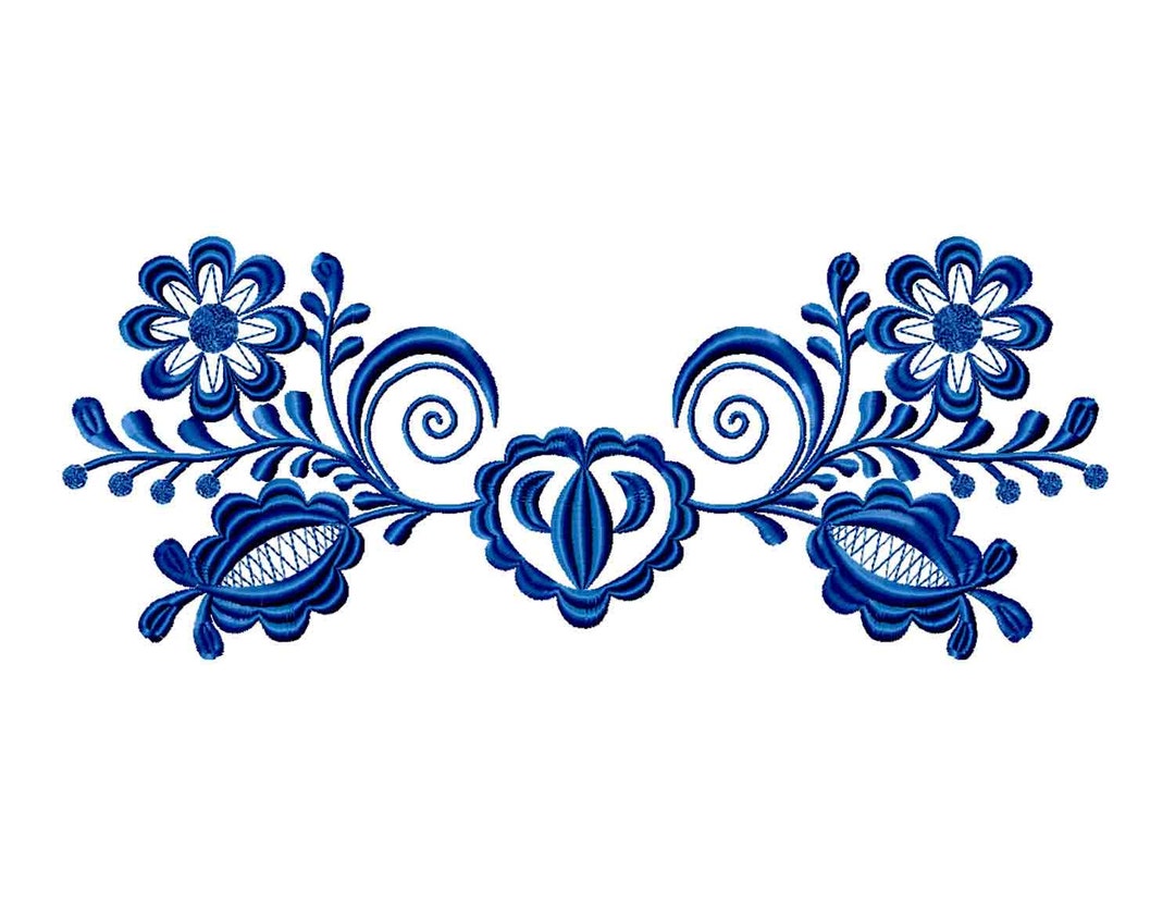 Floral Machine Embroidery Design Folk Pattern. Floral Ornament - Etsy