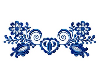 Floral Machine Embroidery Design Folk Pattern. Slovak Ornament | Etsy