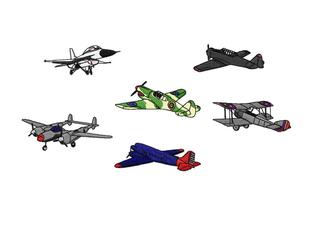 Airplane Machine Embroidery Design for Mask Set 6 Patterns. - Etsy