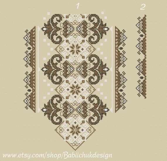 Folk Machine Embroidery Designs. Digital Cross Stitch Pattern. | Etsy ...