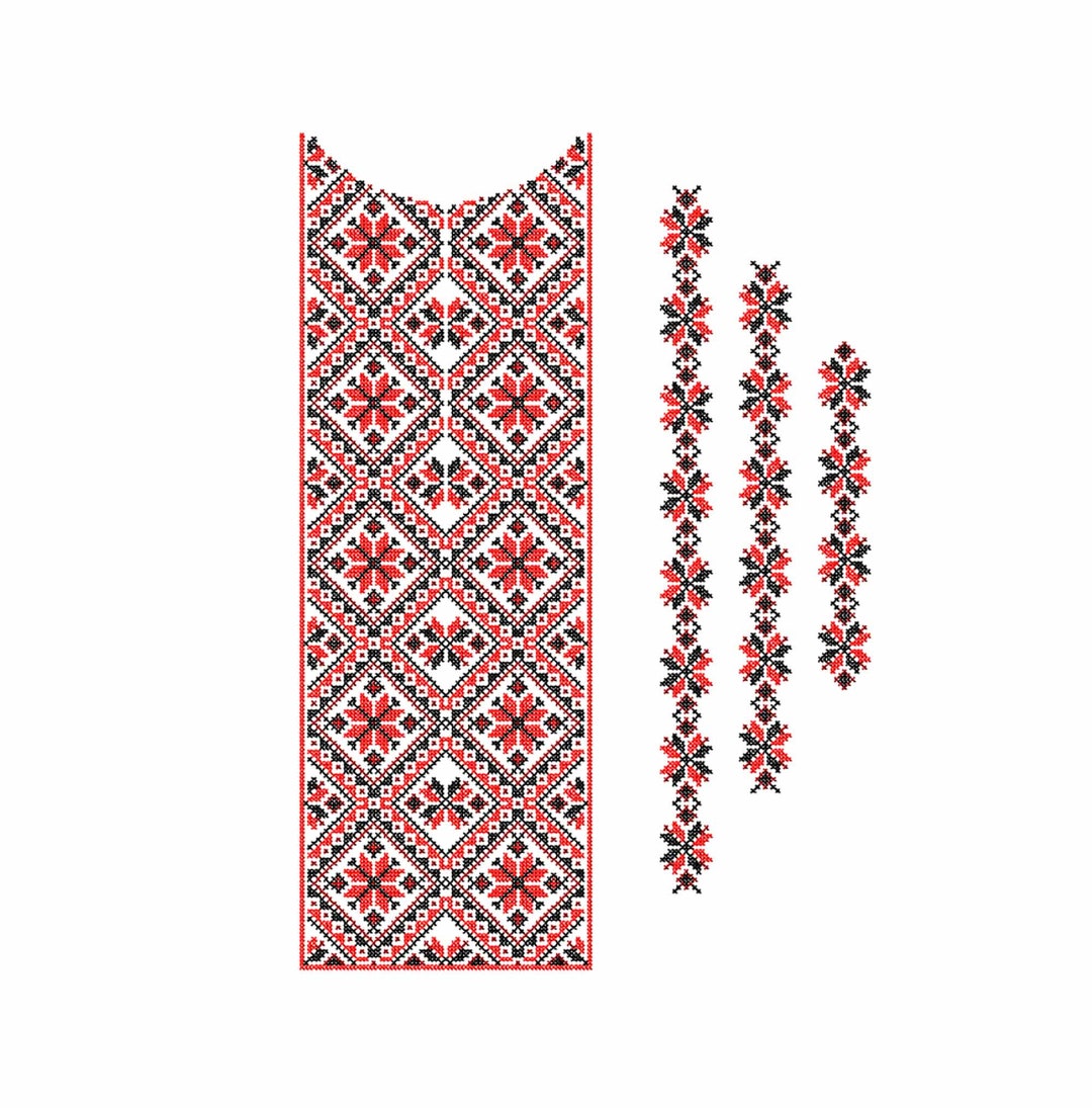 Folk Machine Embroidery Designs Digital Cross Stitch Pattern. Ethnic ...