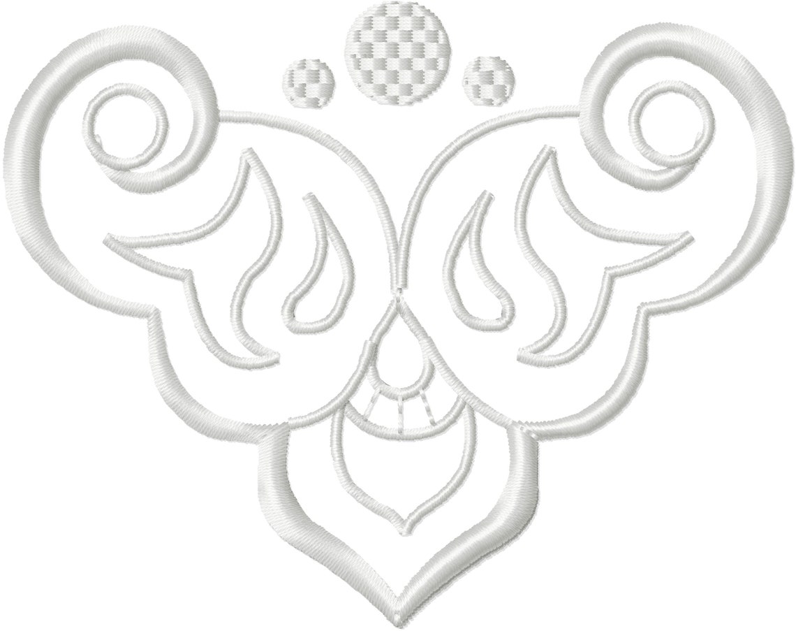 Cutwork Machine Embroidery Designs. Corner Cutwork Pattern. | Etsy