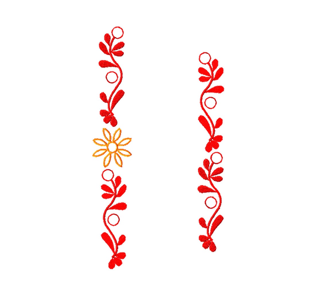 Floral Embroidery Design Border Flowers Pattern. Digital Machine ...