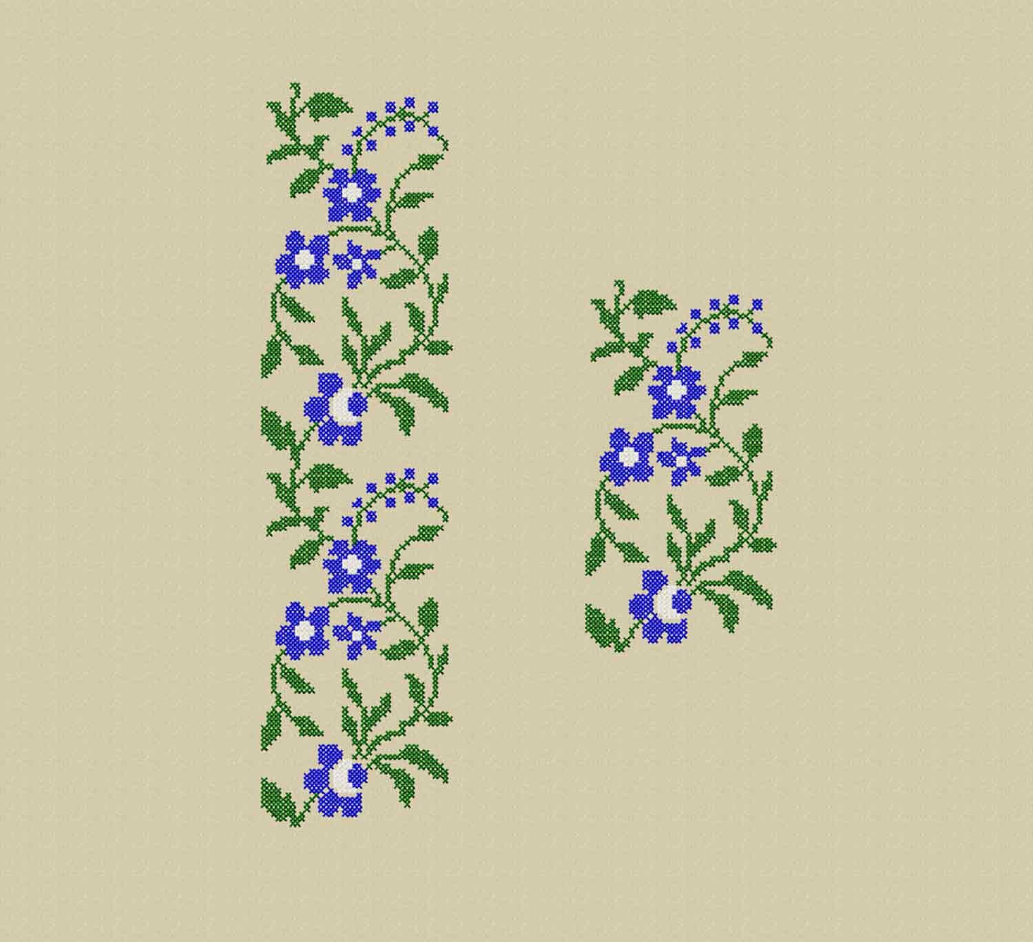 Border Machine Embroidery Design Cross Stitch Flowers Pattern. - Etsy