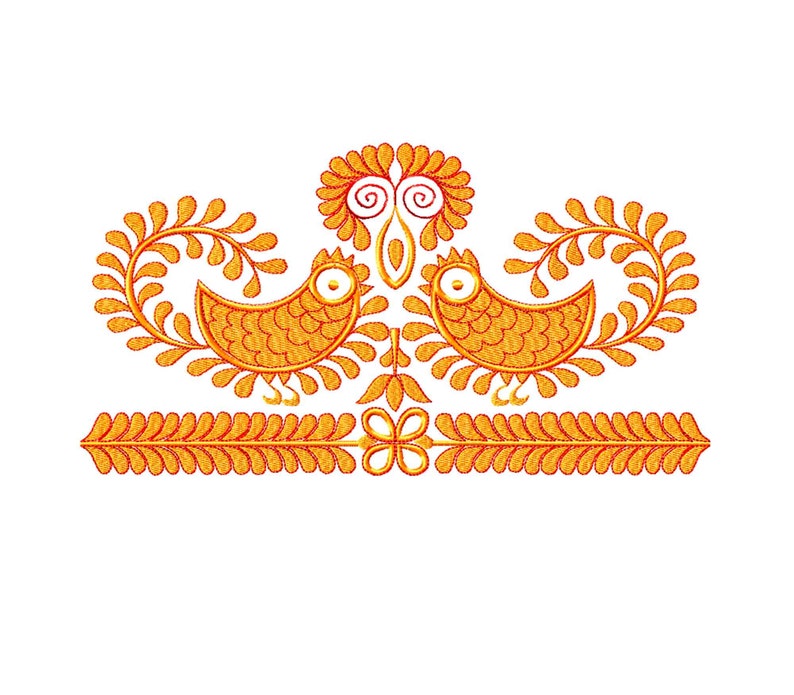 Folk Machine Embroidery design Slovak ethnic pattern. Vintage | Etsy