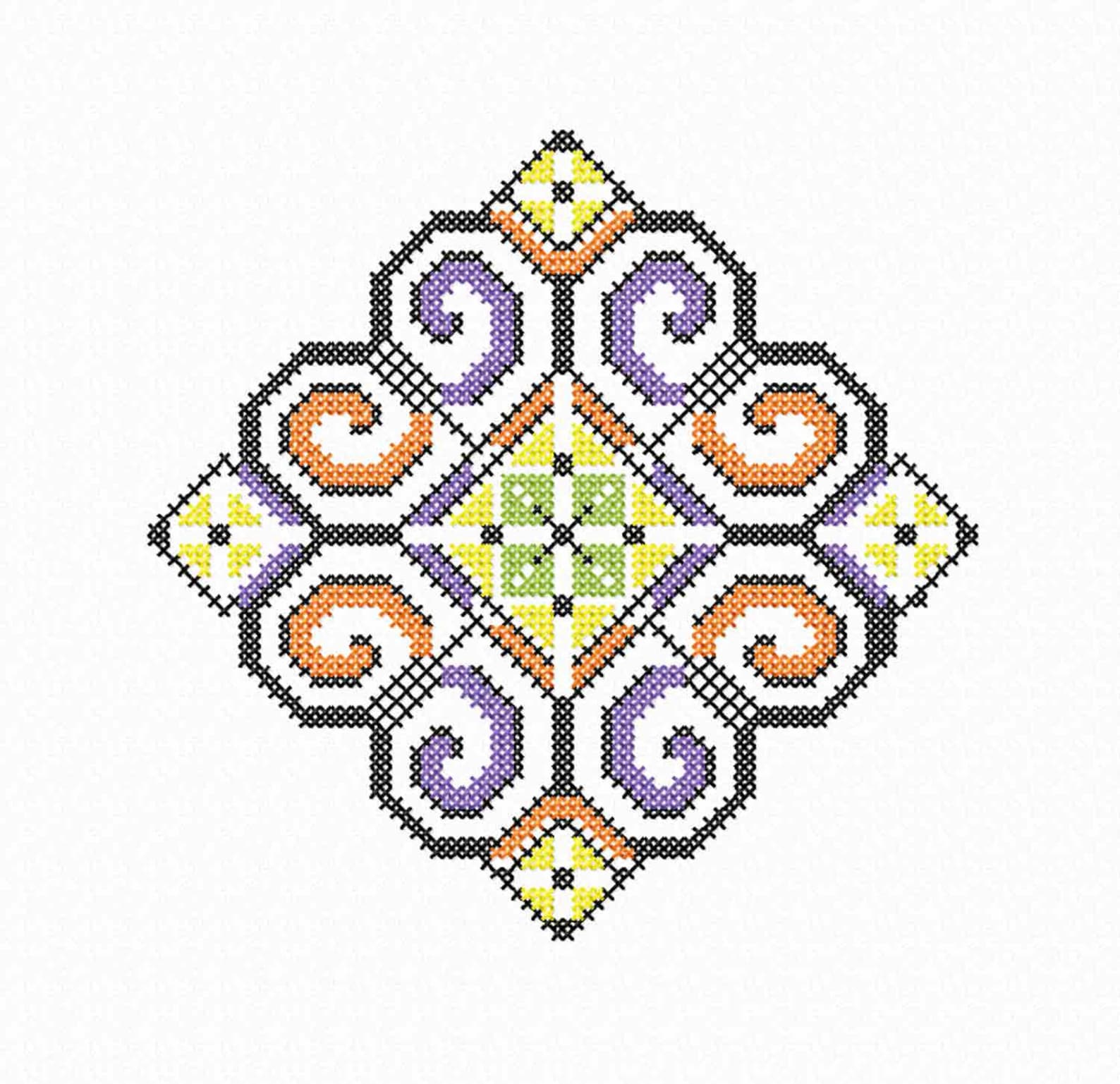 Set Machine Embroidery Designs by Cross Stitch. 3 Sizes - Etsy