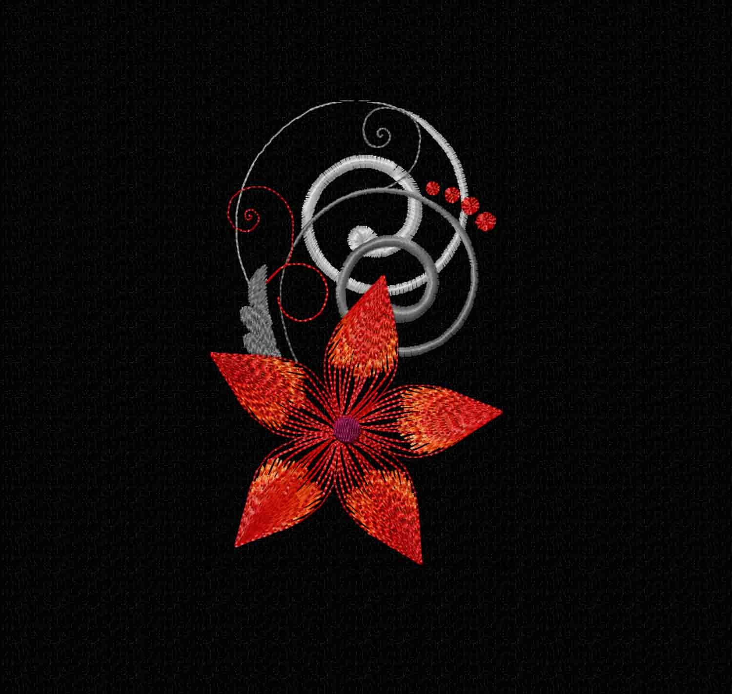 Machine Embroidery Design. Floral Pattern Set 4 Sizes. Instant | Etsy