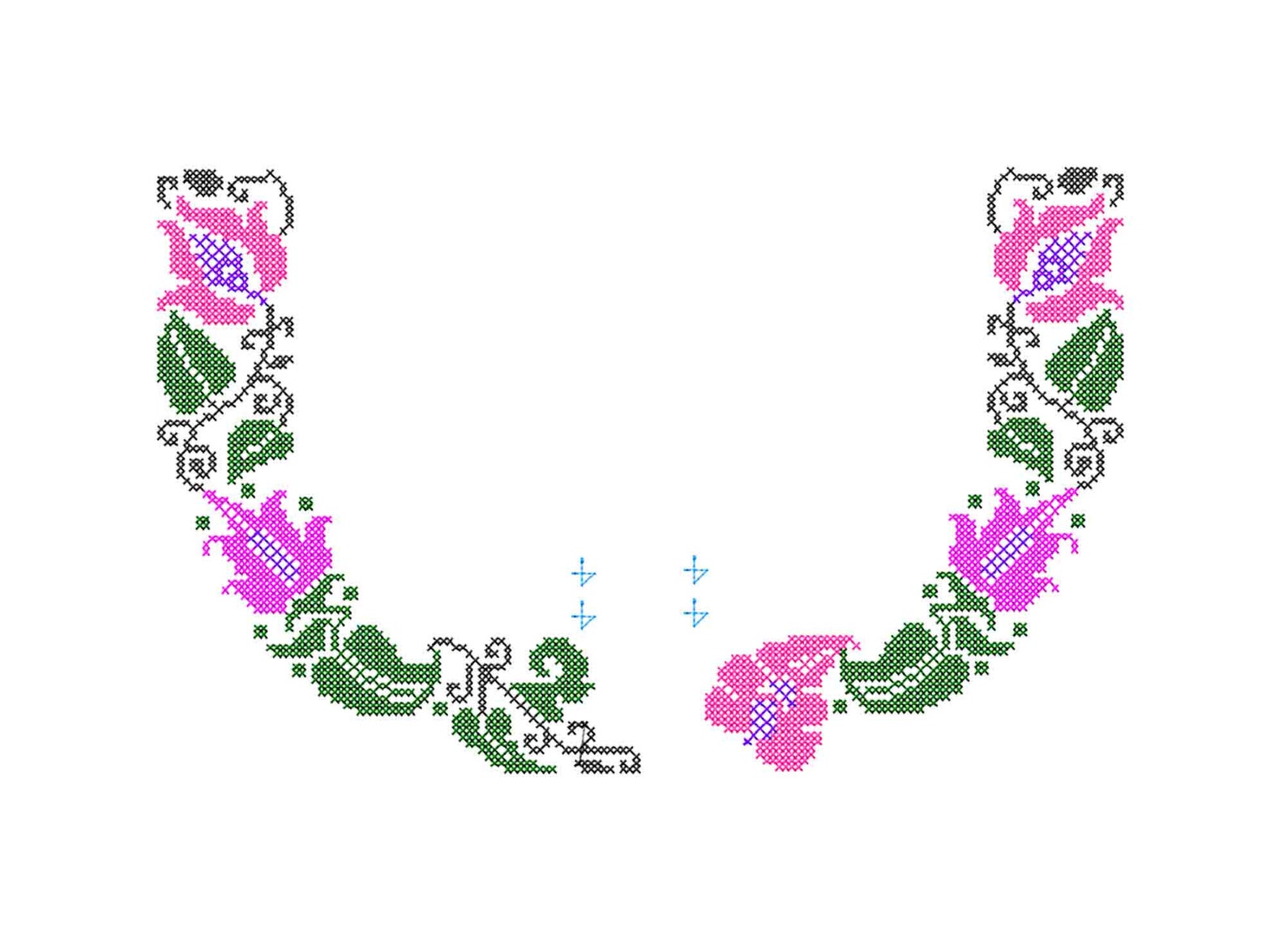 Machine Embroidery Design Floral Cross Stitch Pattern. Set - Etsy