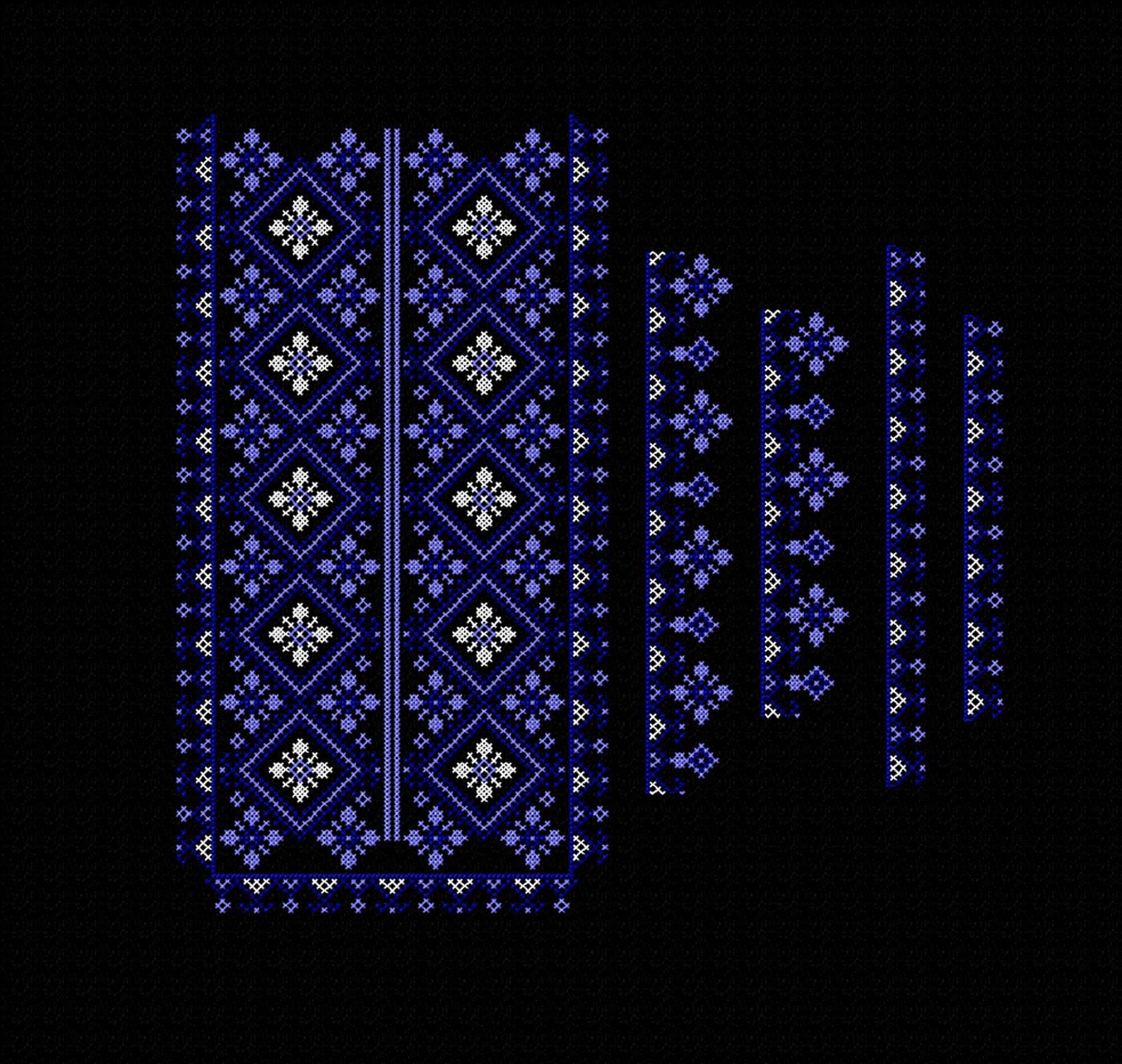 Folk Machine Embroidery Design. Set Cross Stitch Patterns. - Etsy