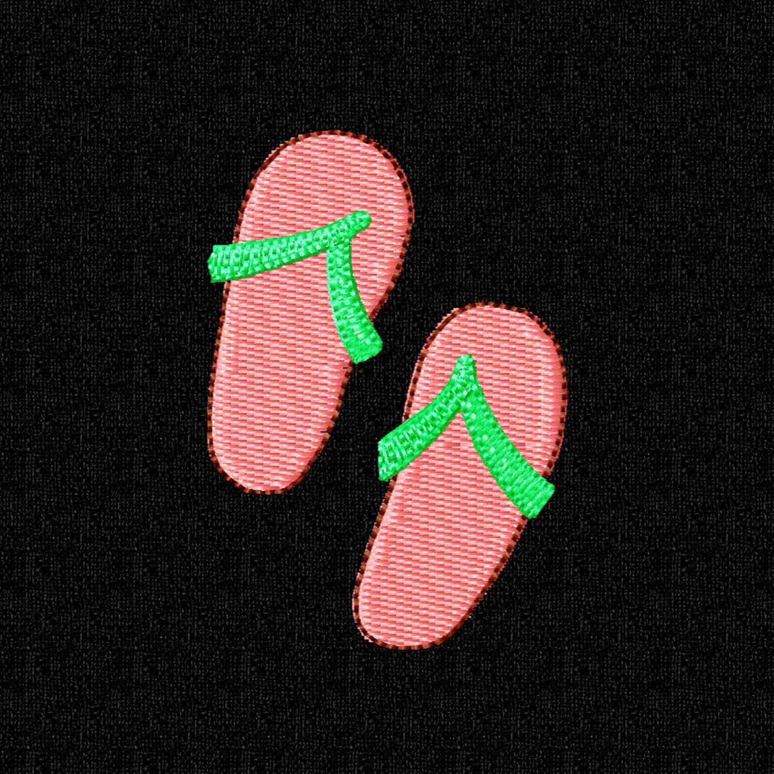 Flip Flops Machine Embroidery Design Summer Pattern. - Etsy
