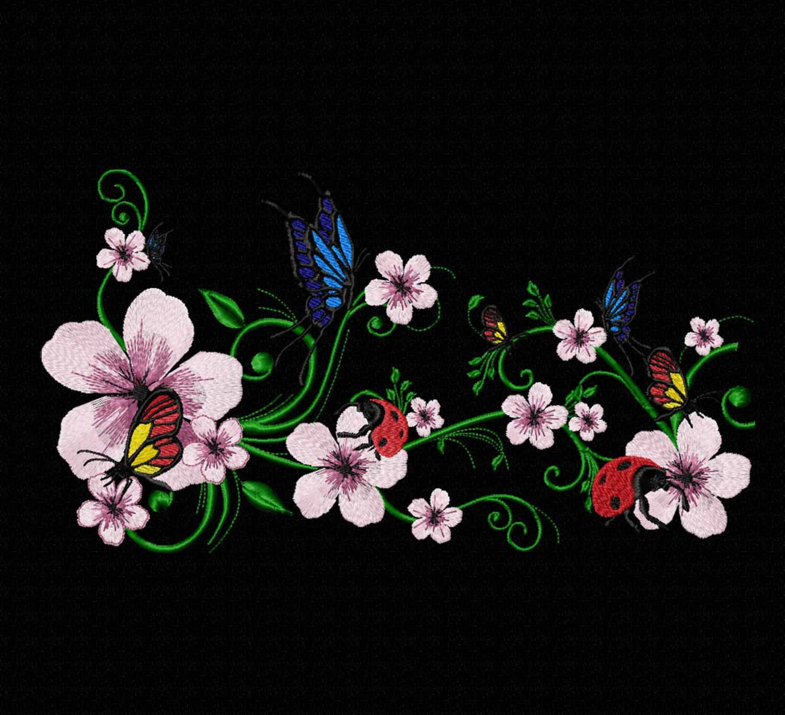 Machine Embroidery Border Designs. Flowers Pattern. - Etsy
