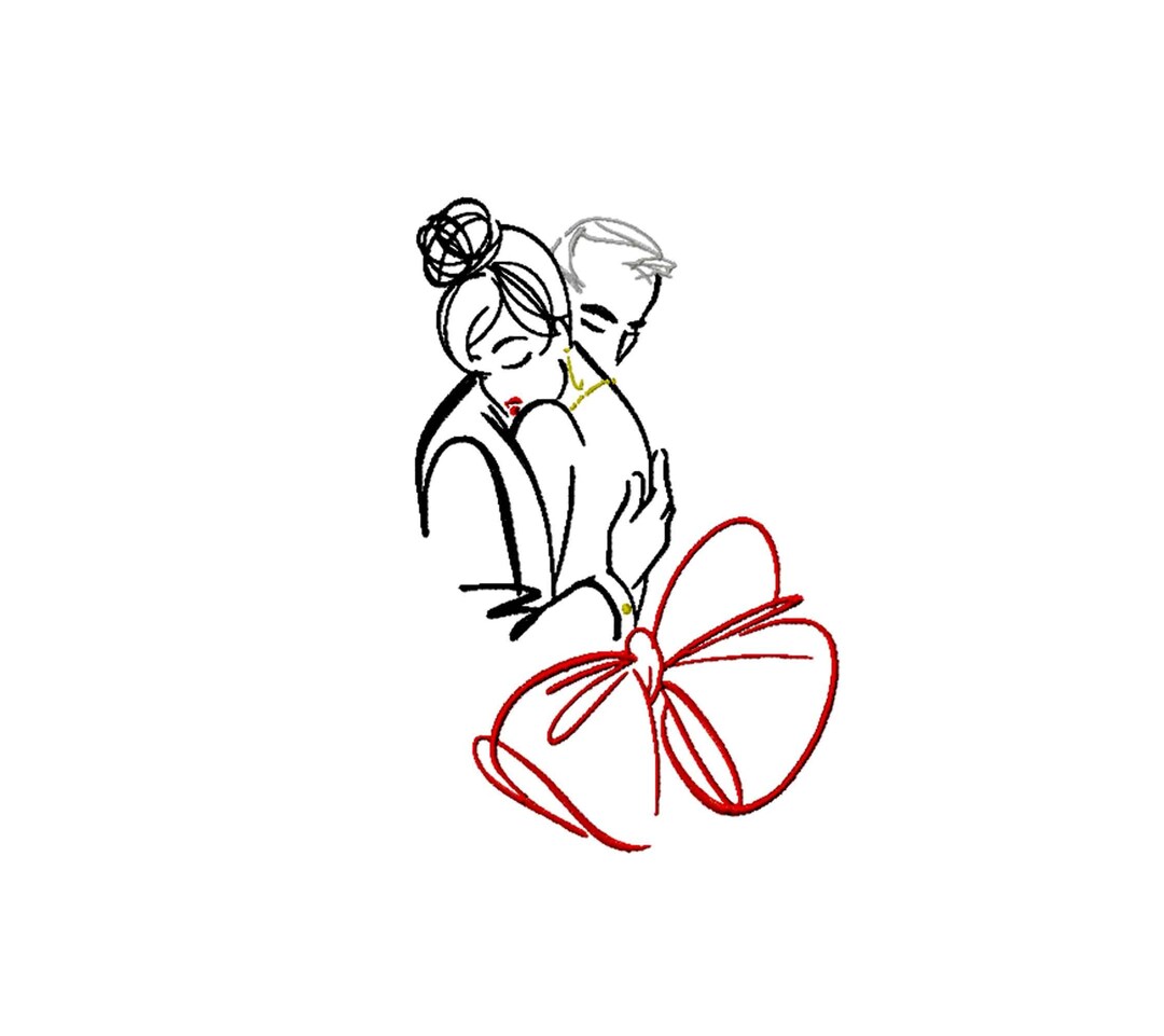 One Line Art Machine Embroidery Pattern. Set Sensual Embroidery Designs ...