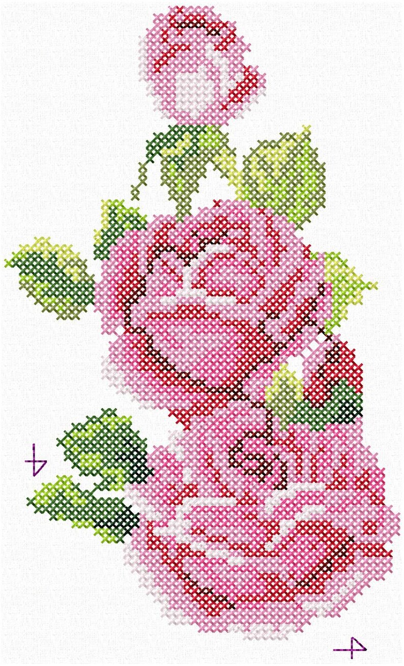 Roses Embroidery Designs. Flowers Cross Stitch Pattern. Hoop 5 - Etsy