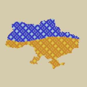 Ukrainian Map Hand and Machine Embroidery Design. Cross Stitch Digital ...
