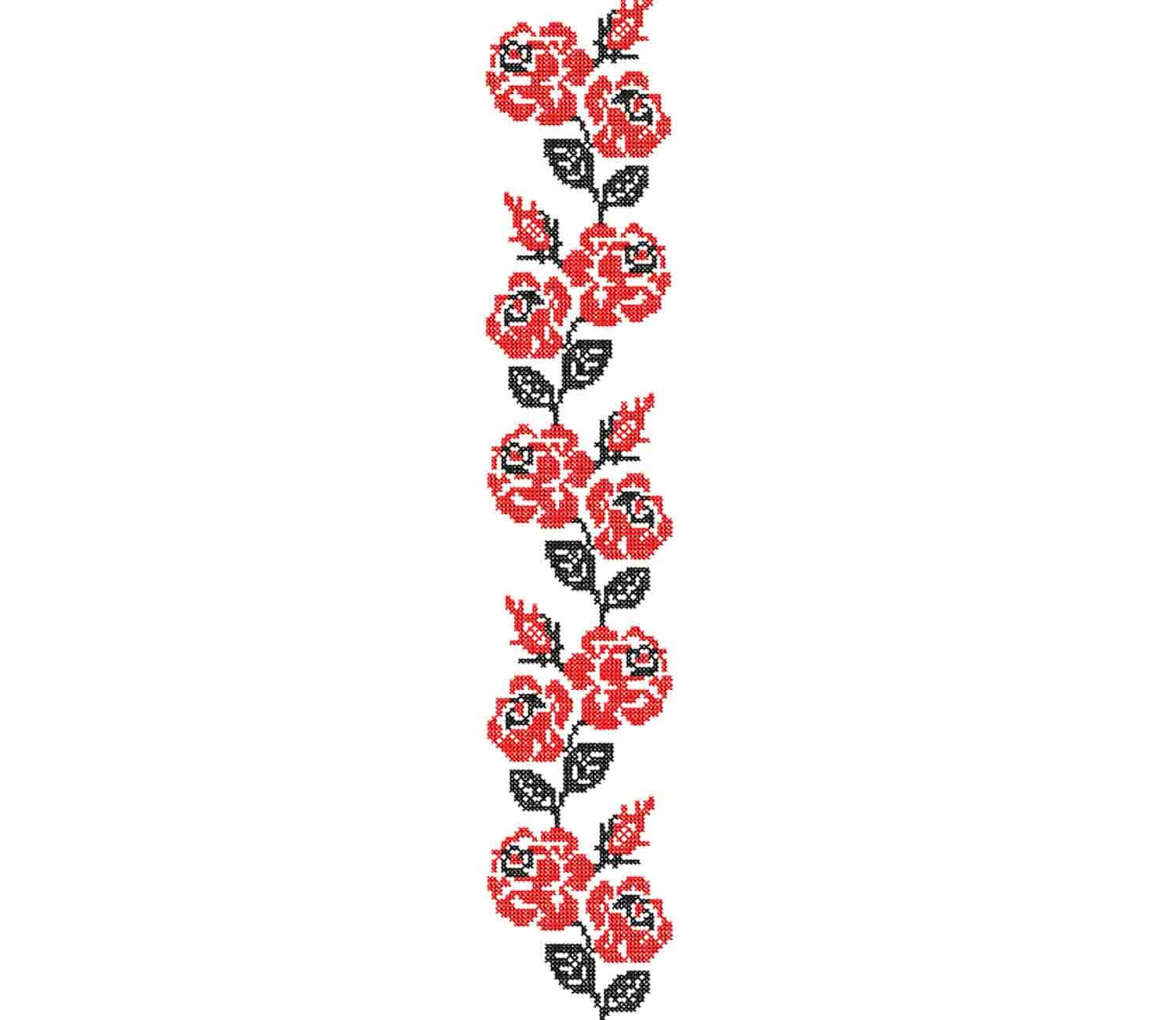 Border Machine Embroidery Pattern Rose Cross Stitch Design | Etsy