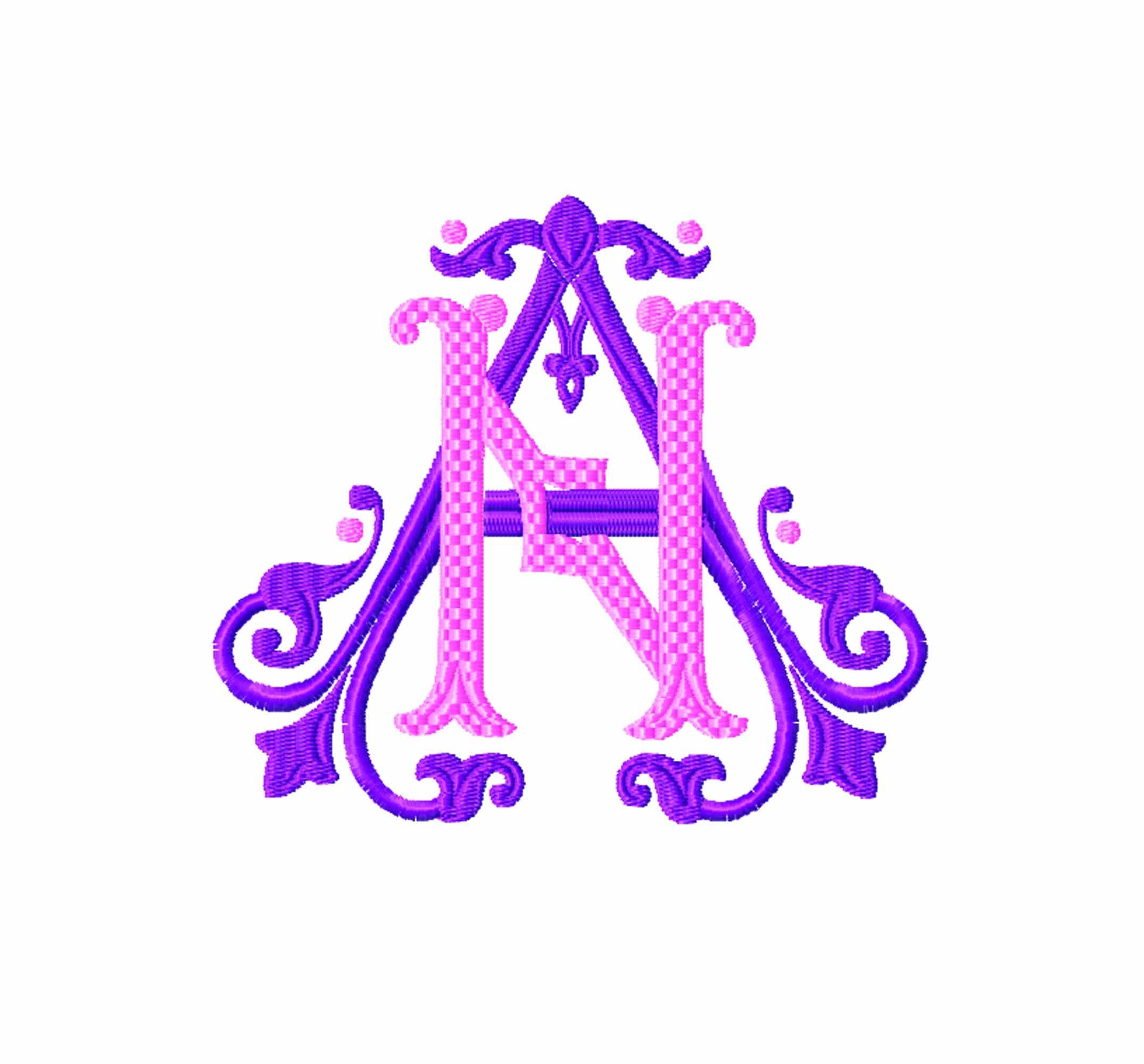 Monogram Machine Embroidery Design. Personalized Letter Custom - Etsy