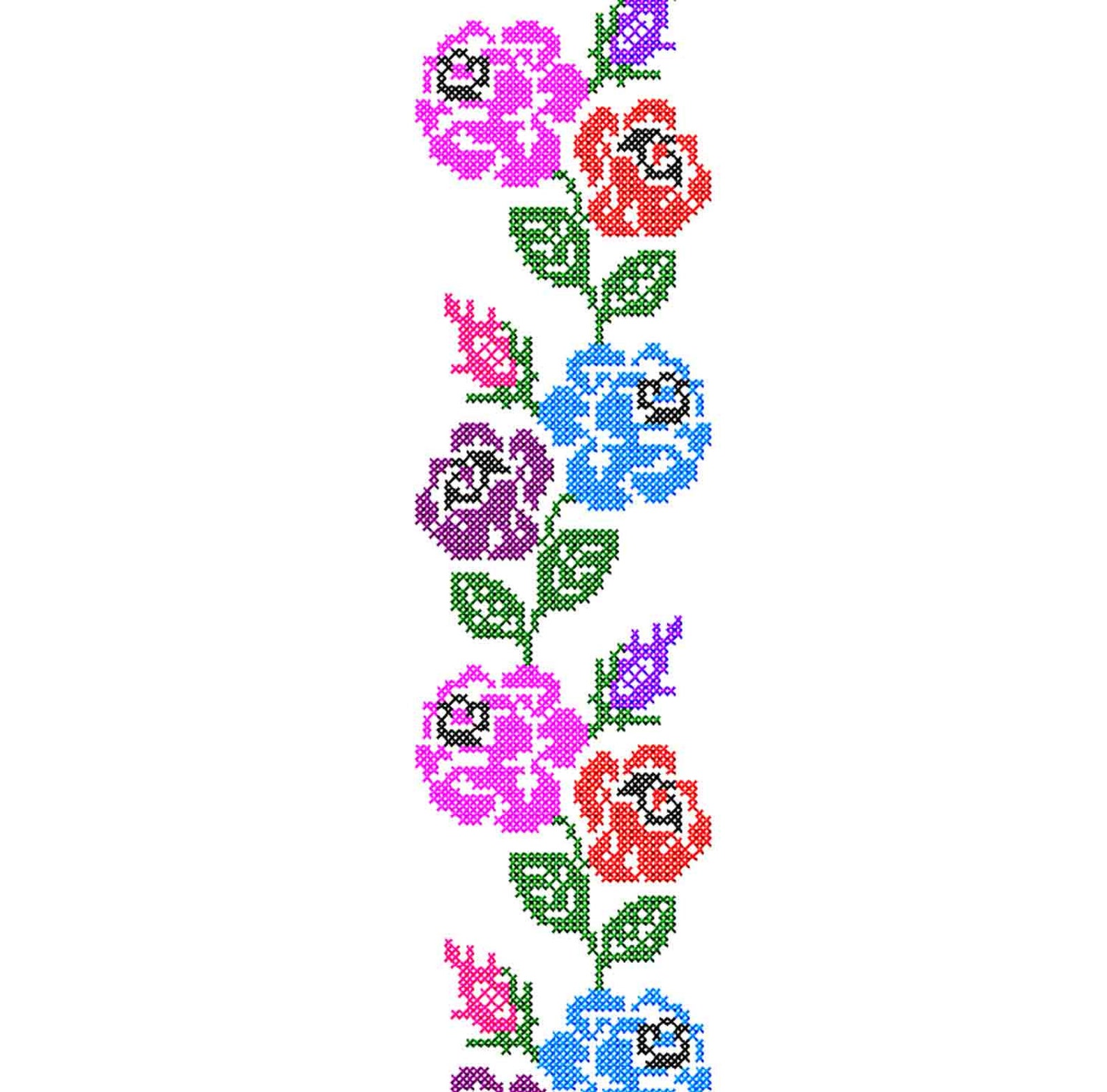 Border Embroidery Pattern Rose Cross Stitch Designs for - Etsy