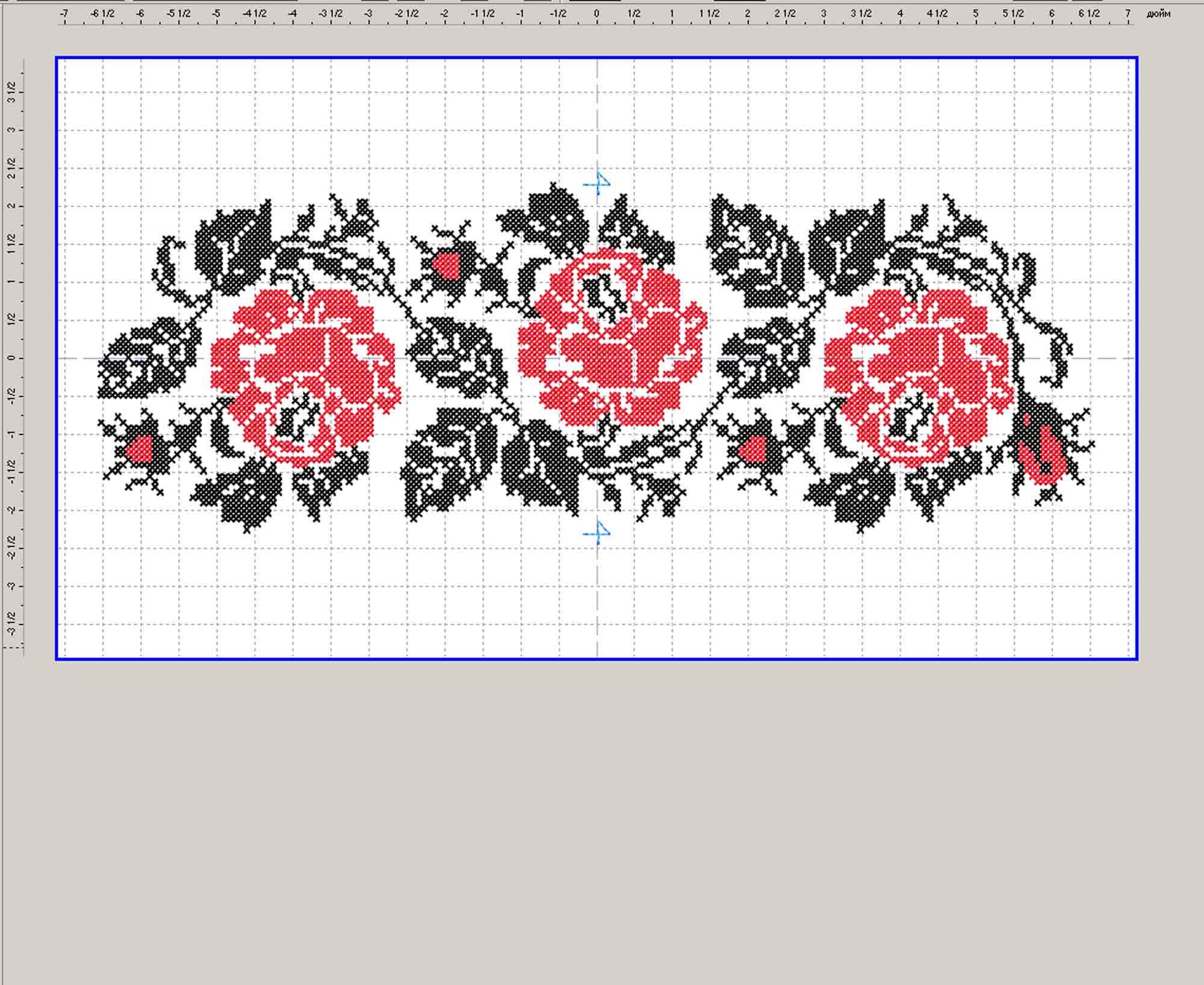 Flowers Machine Embroidery Design Roses Cross Stitch Pattern. | Etsy