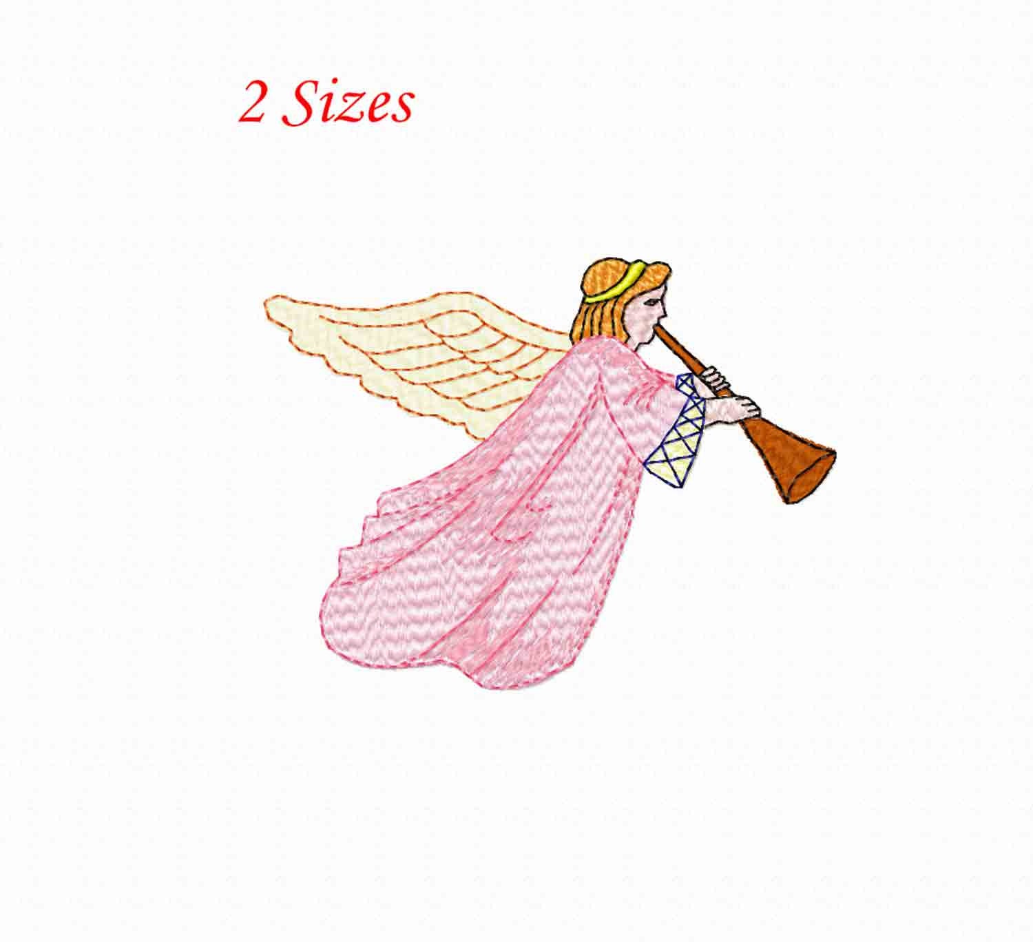 Angel machine embroidery design. Set 2 baby patterns. | Etsy