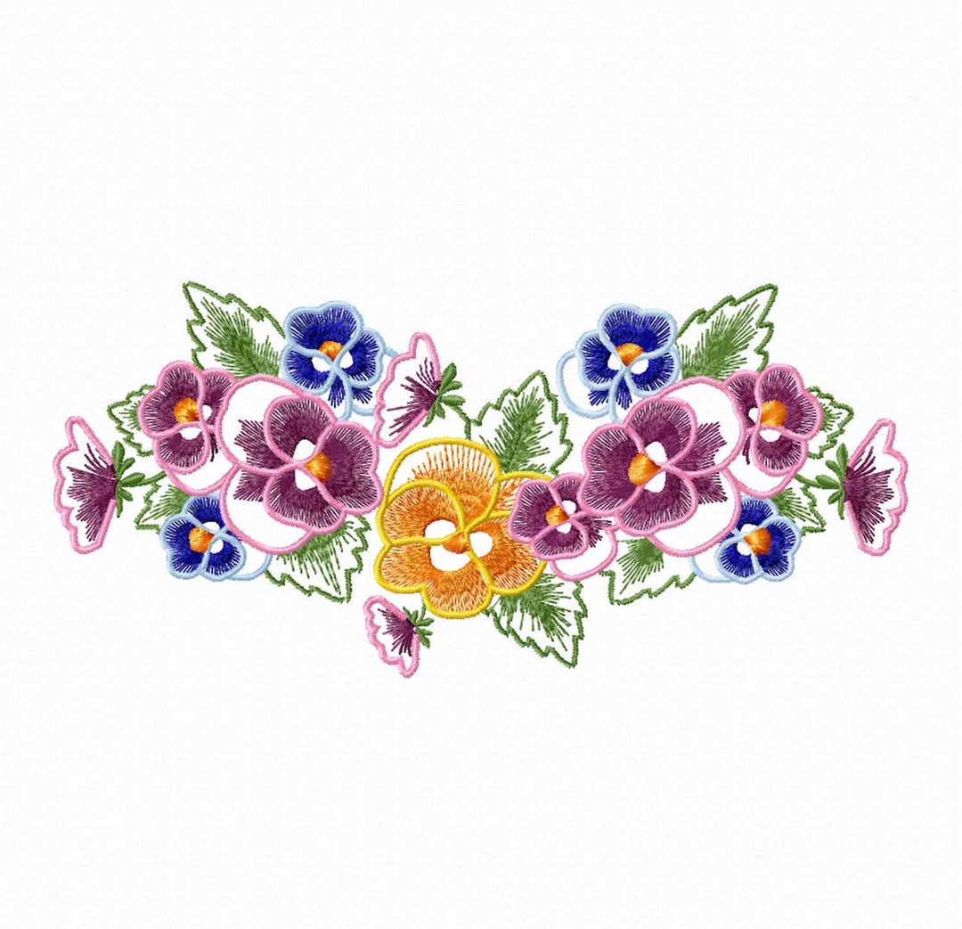 Flowers Machine Embroidery Design. - Etsy