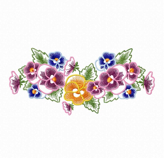 Flowers Machine Embroidery Design. - Etsy