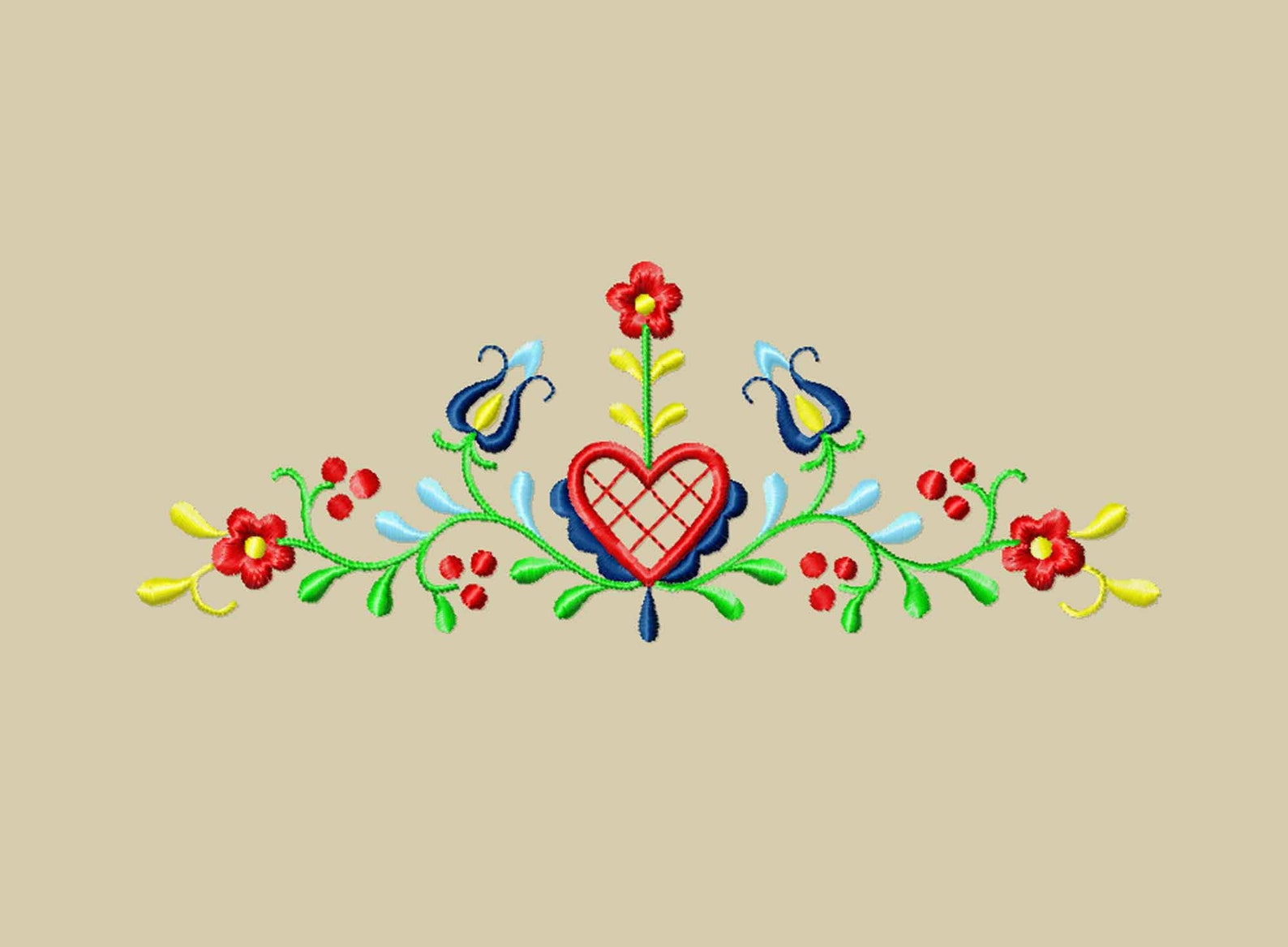 Floral Machine Embroidery Design Folk Embroidery Pattern. - Etsy