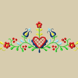 Floral Machine Embroidery Design Folk Embroidery Pattern. - Etsy