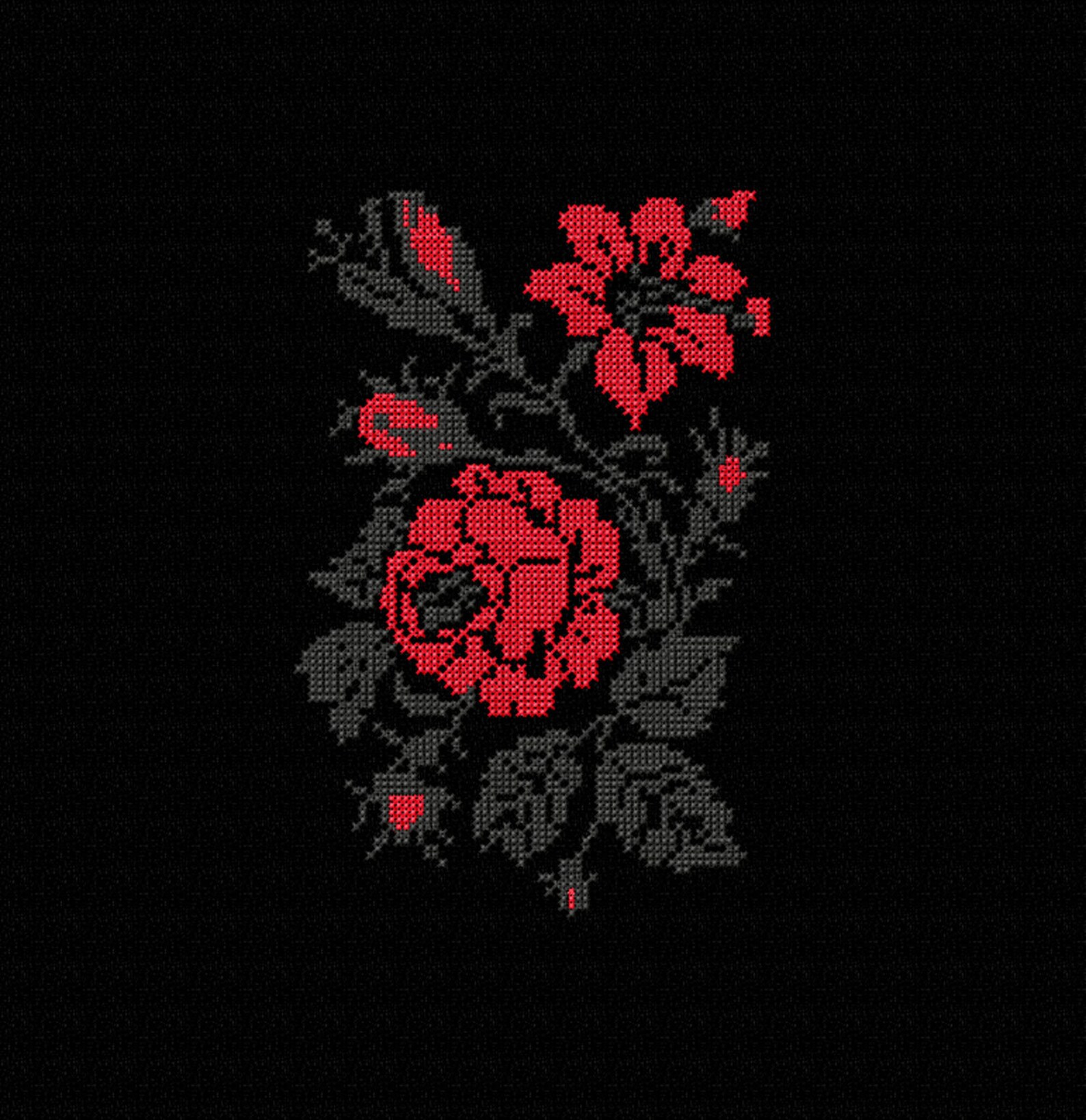 Roses Machine Embroidery Designs. Floral Cross Stitch Pattern. - Etsy