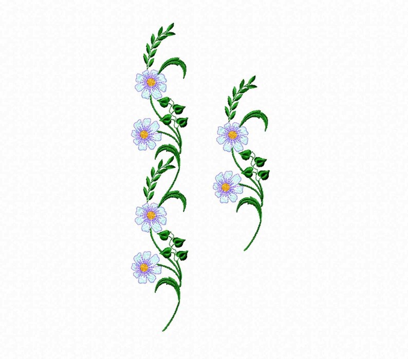 Flowers Machine Embroidery Design Border Digital Pattern. - Etsy