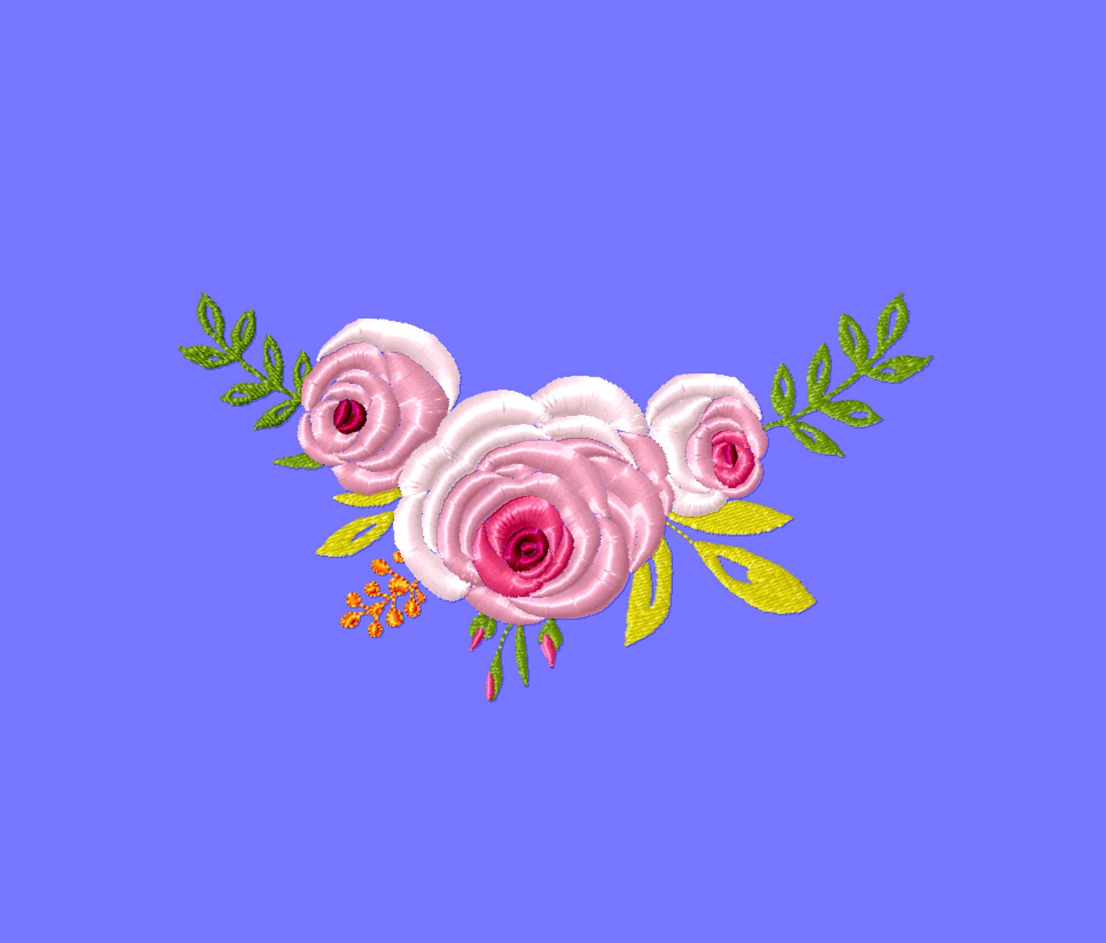 Rose Machine Embroidery Design. Pink Flowers Digitized | Etsy