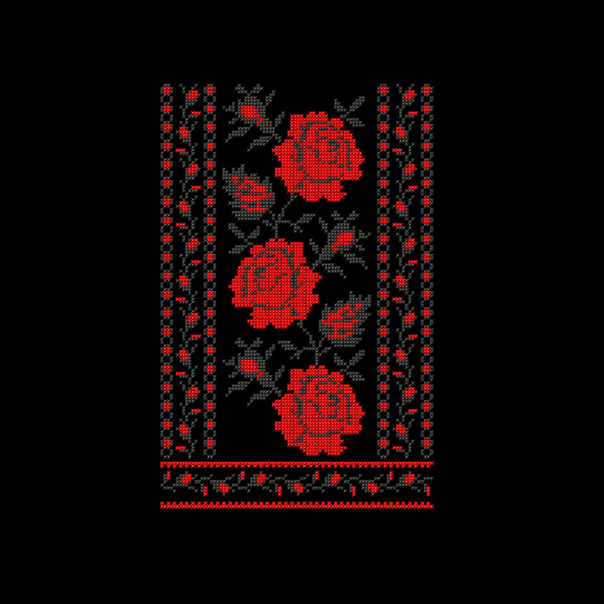 Folk Machine Embroidery Design. Cross Stitch Neckline Pattern. | Etsy