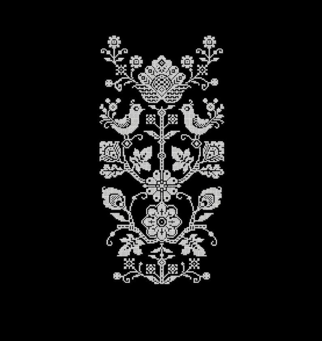 Folk Machine Embroidery Design. Cross Stitch Digital Pattern. Ethnic ...