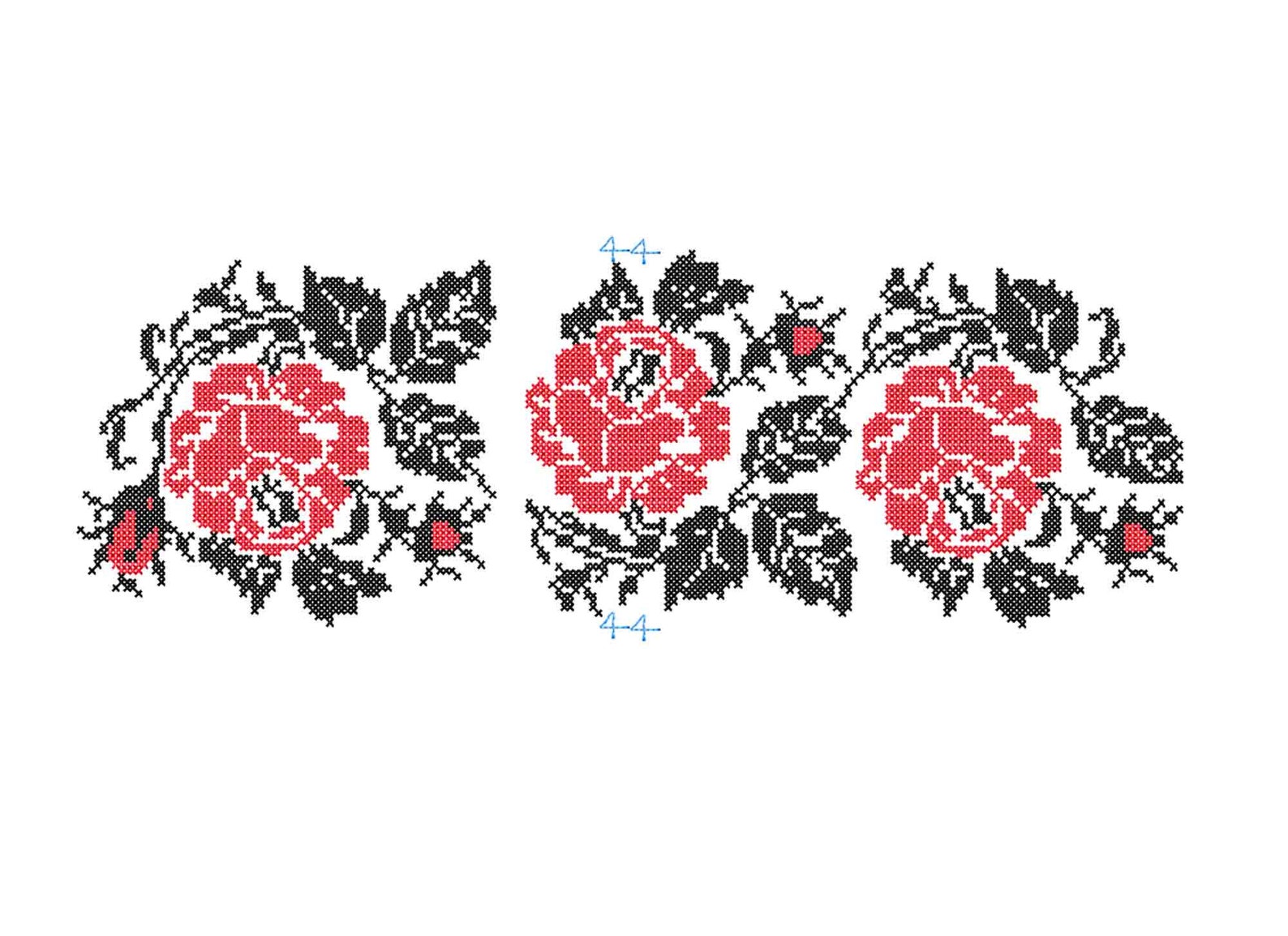 Flowers Machine Embroidery Design Roses Cross Stitch Pattern. | Etsy