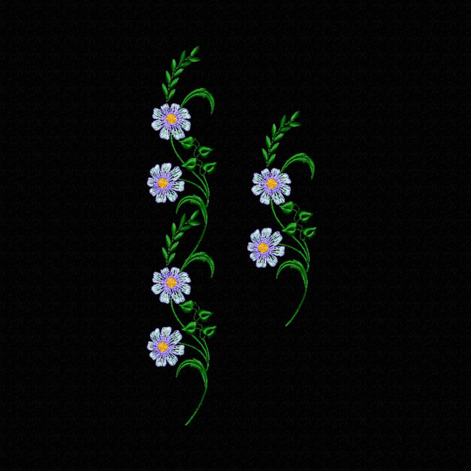 Flowers Machine Embroidery Design Border Digital Pattern. - Etsy