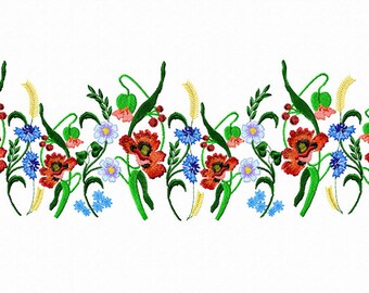 Floral Machine Embroidery Digital Design. Flowers Pattern | Etsy