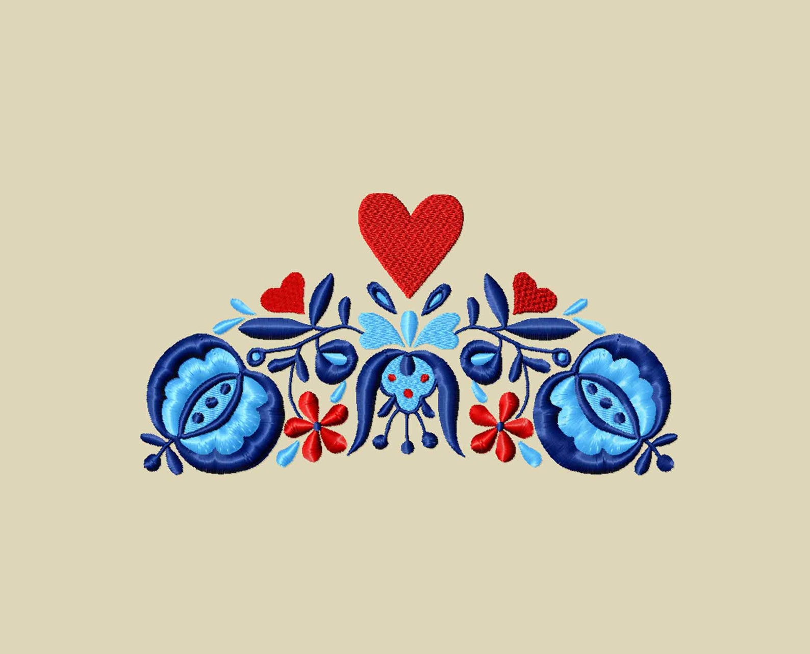 Floral Machine Embroidery Design Folk Pattern. Floral Ornament - Etsy