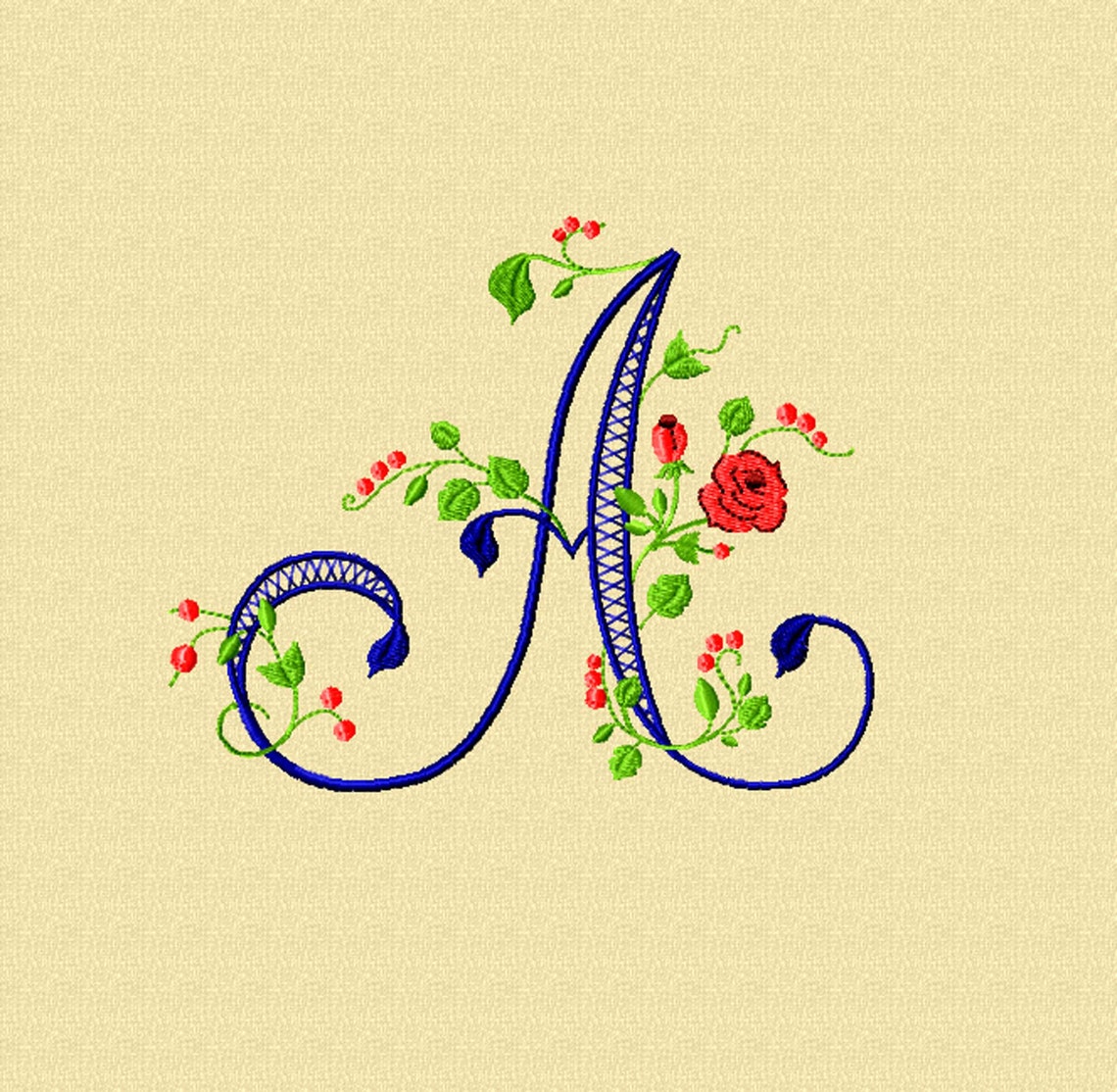 Font Machine Embroidery Design Monogram Pattern. the Letter A | Etsy