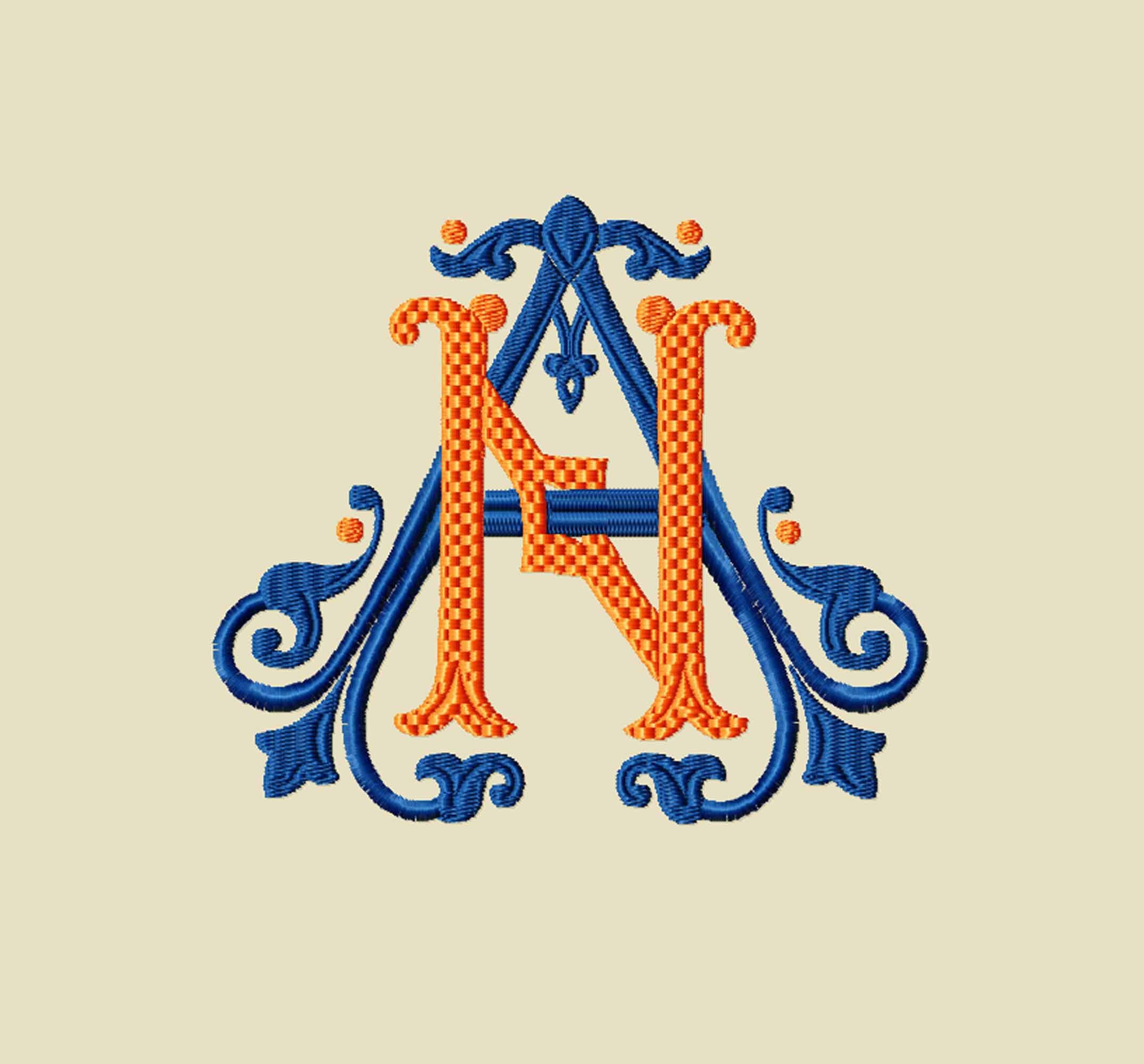 Monogram Machine Embroidery Design. Personalized Letter Custom | Etsy