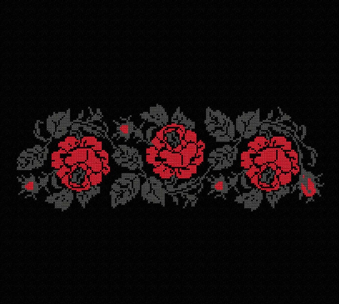 Roses Machine Embroidery Designs. Flowers Cross Stitch Pattern. Floral ...