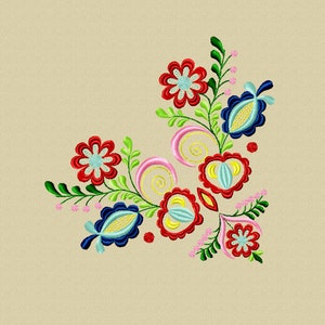 Floral Machine Embroidery Design Folk Pattern. Floral Ornament - Etsy