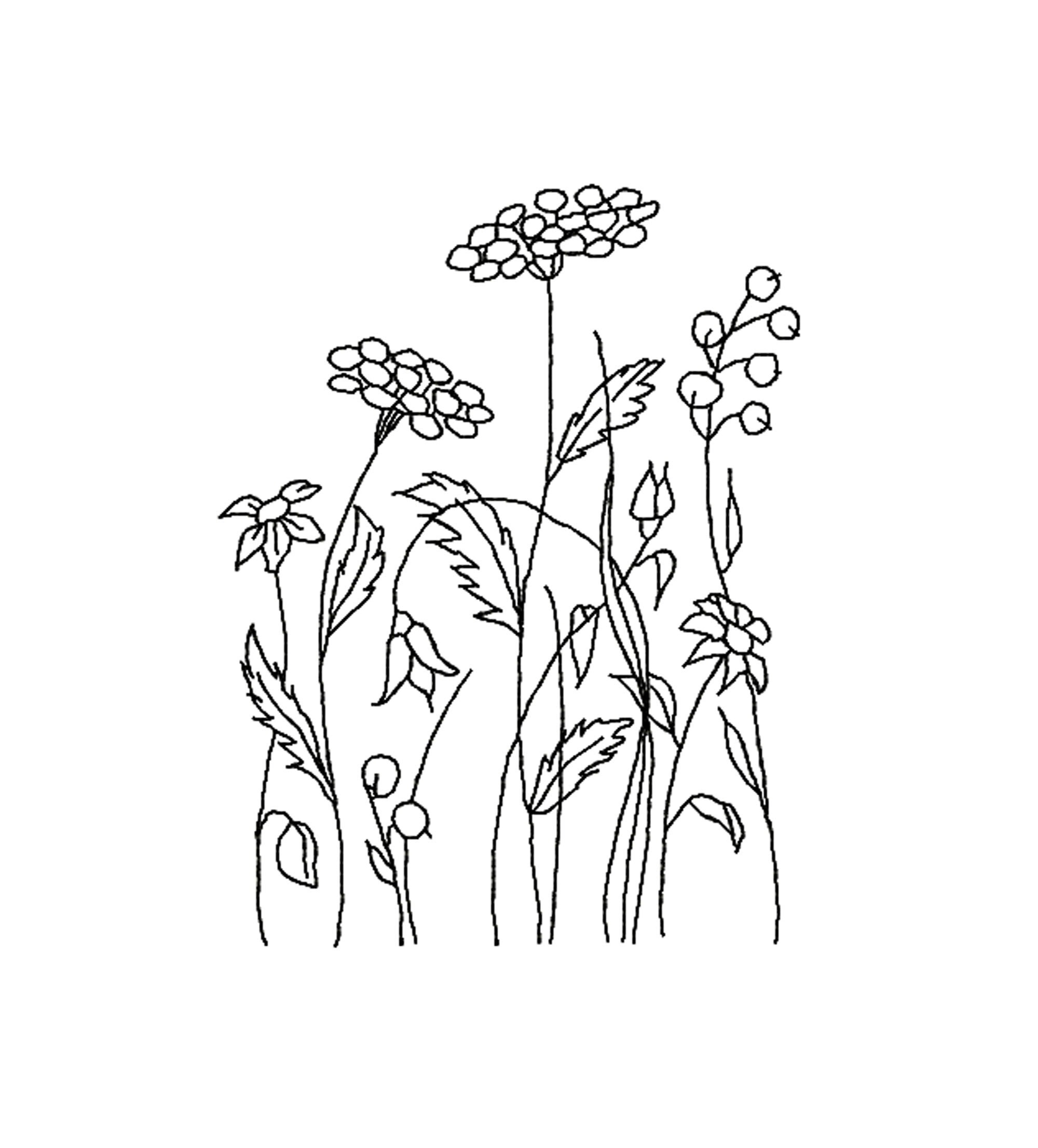 Flowers Border Machine Embroidery Design. One Line Embroidery | Etsy