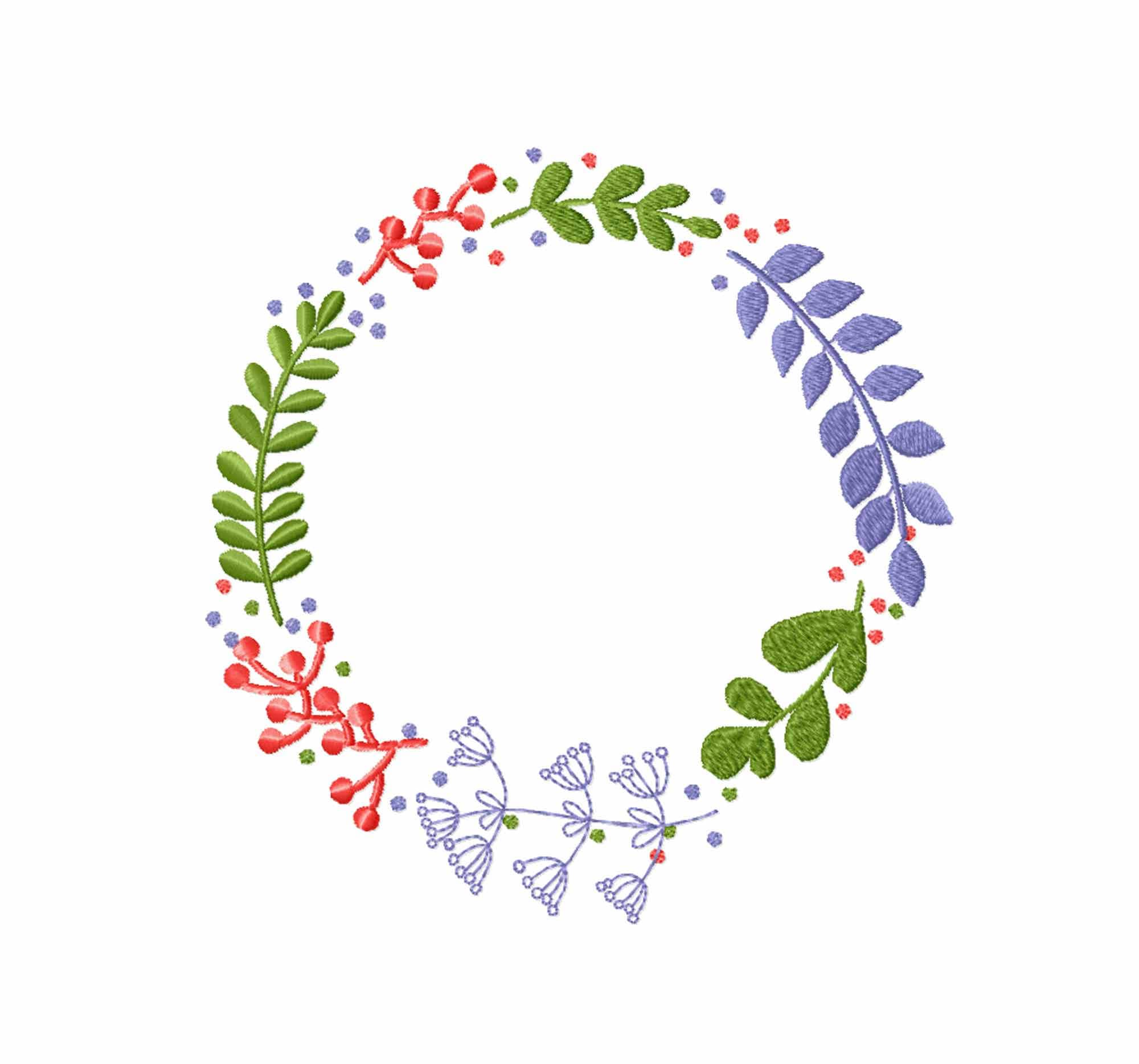 Floral Wreath Machine Embroidery Design Garland Floral | Etsy