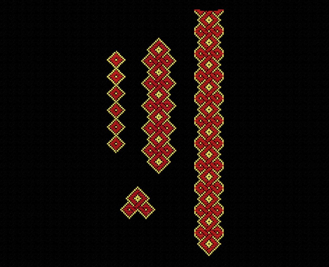 Geometric Machine Embroidery Designs. Set Ukrainian Ornaments for ...