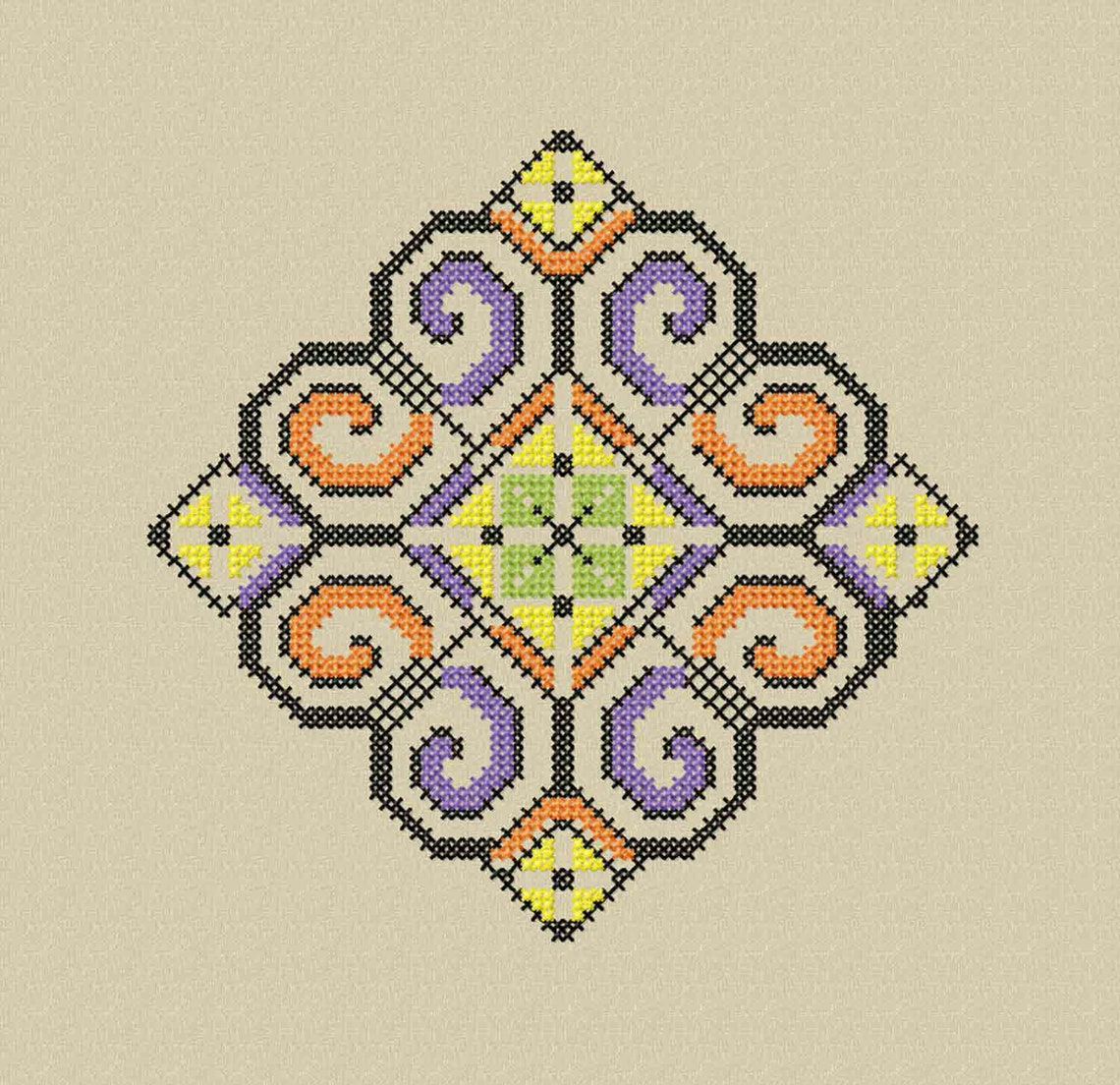 Set Machine Embroidery Designs by Cross Stitch. 3 Sizes - Etsy