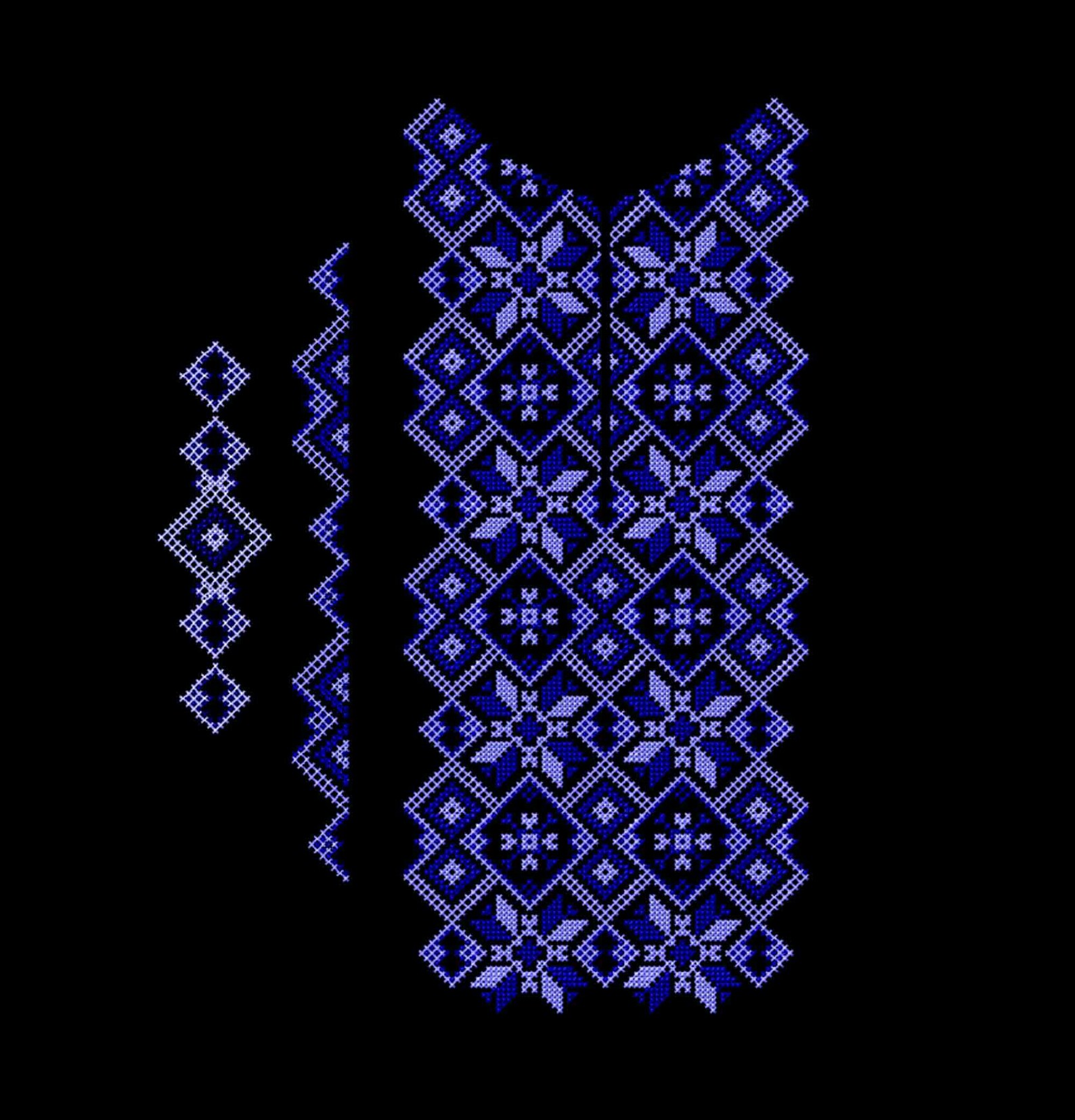 Folk Machine Embroidery Designs Digital Cross Stitch Pattern. Set ...